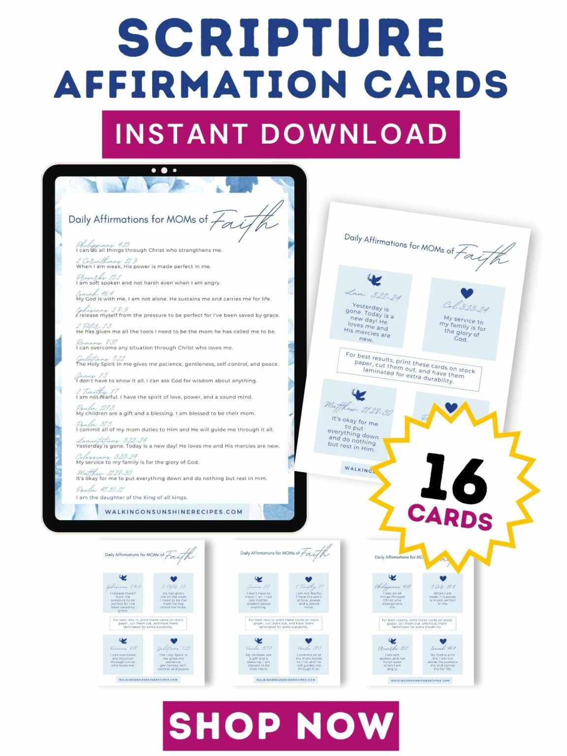 Scripture Affirmation Cards and Printable