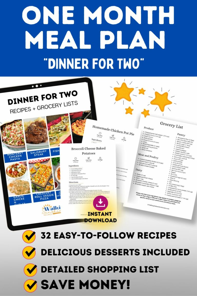 One Month Meal Plan for TWO