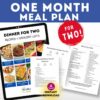 One Month Meal Plan for TWO