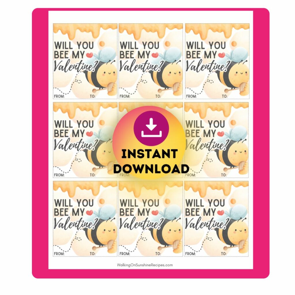 Valentine's Day Cards with Bees and Honey