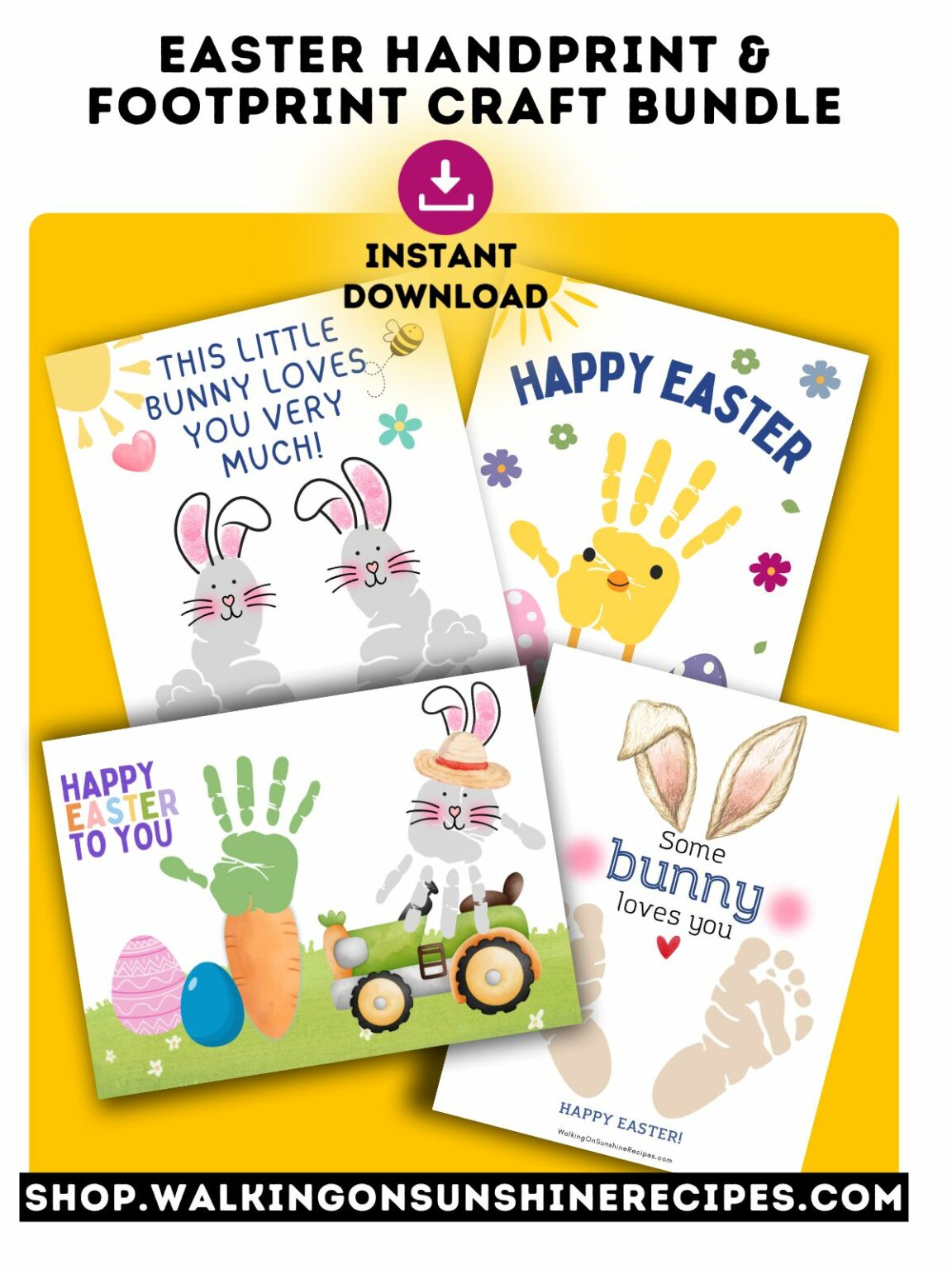 Easter Handprint & Footprint Craft Bundle